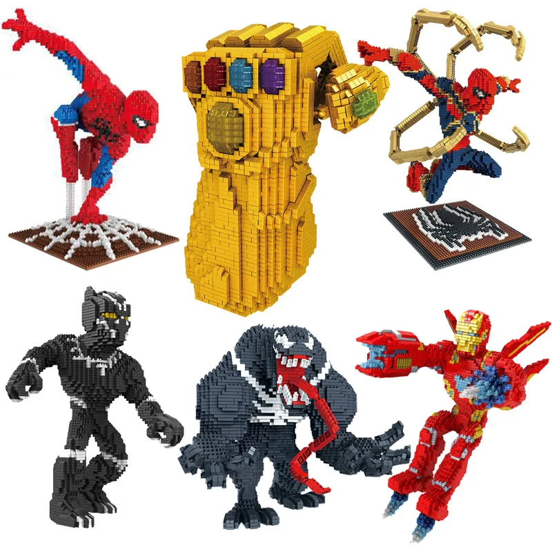 2021 New Avengers Series Diamond Blocks Panther Iron Man Spider Mini ...
