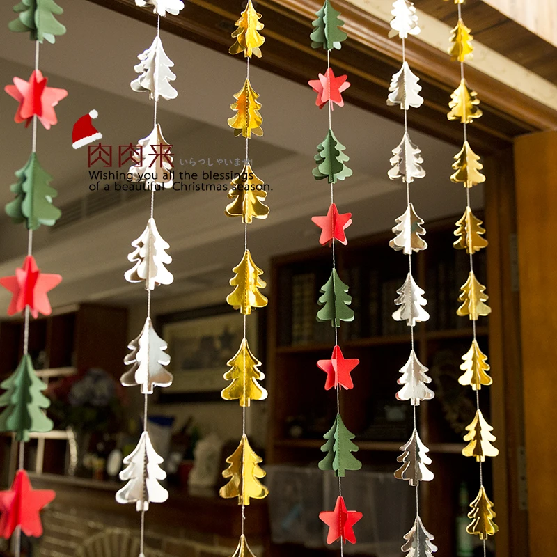 Christmas-Decorative-Curtain-Christmas-Decorations-Arrangement-Paper ...