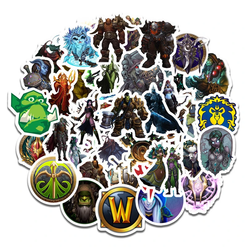 50 Pcs Aliauto World Of Warcraft Stickers Tribal Hero Reflective Car ...