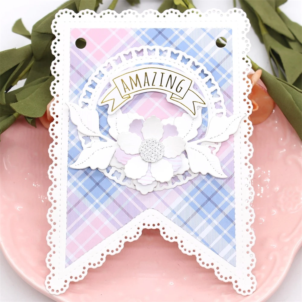 Kscraft Bunting Banners Metal Cutting Dies Stencils For Diy ...