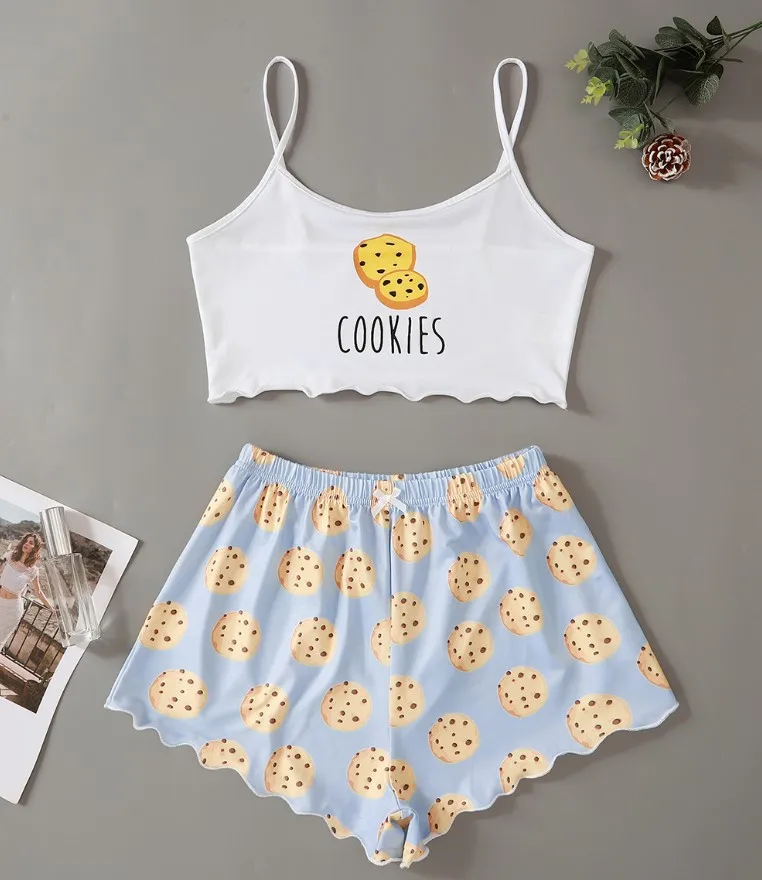 Conjunto-de-pijamas-estampados-para-desenho-animado-feminino-pijama-de ...