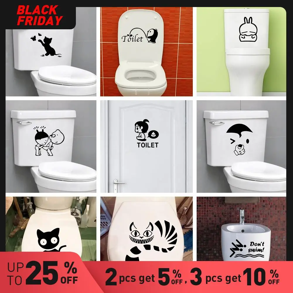 2020 New WC Decorative Stickers Wall Decals for Toilet wall sticker ...