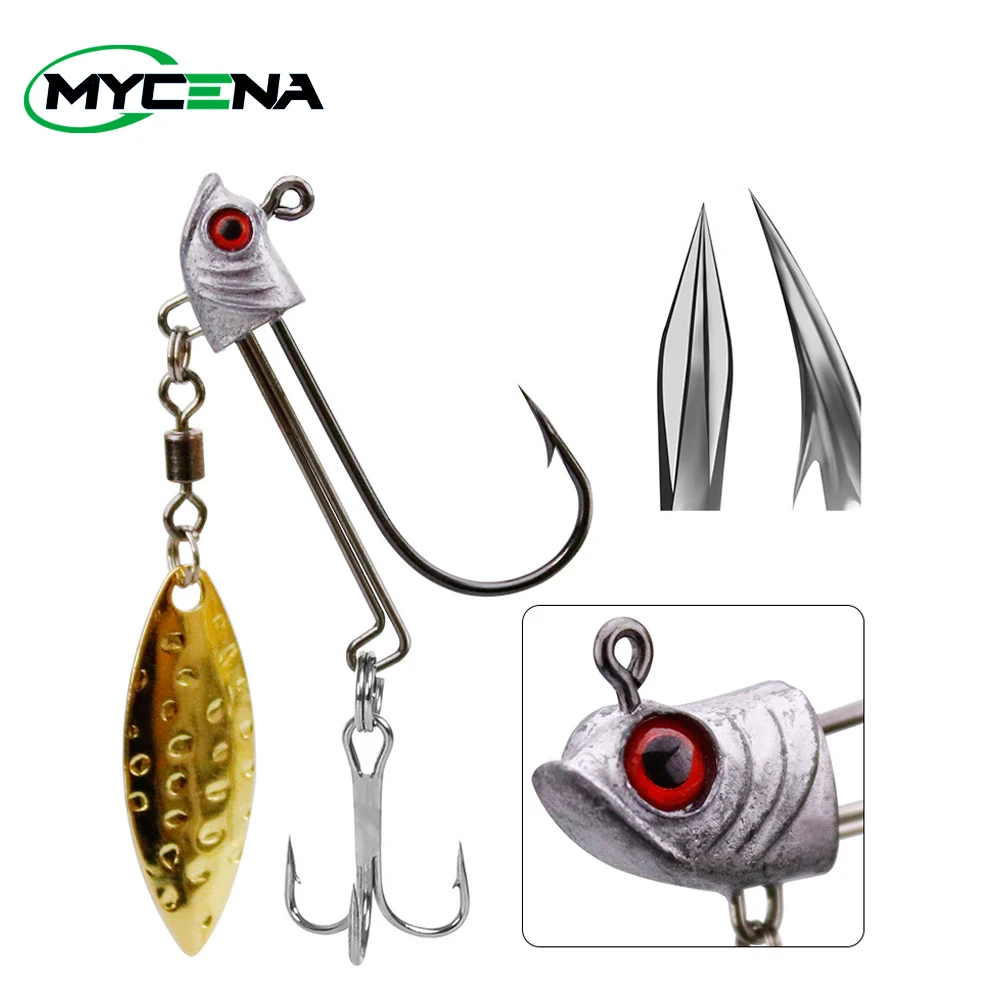 2 pcs/lot Fish Head hook 7g/10g/17g Double Hook Jig head hook fishing ...