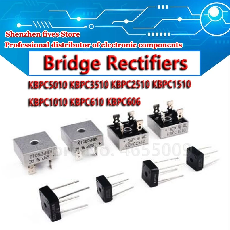 5PCS KBPC5010 KBPC3510 KBPC2510 KBPC1510 KBPC1010 KBPC610 KBPC606 6 50A ...
