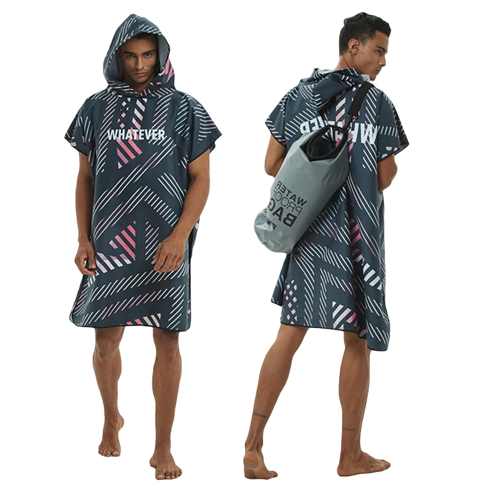 Microfiber Large Beach Towel Wetsuit Changing Robe Swimming Robe Hooded ...