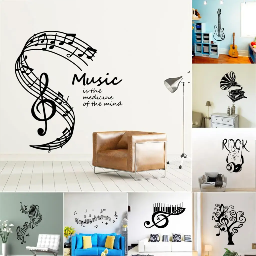 rock-band-Art-Wall-Sticker-Music-Decal-For-Bedroom-Living-Room ...
