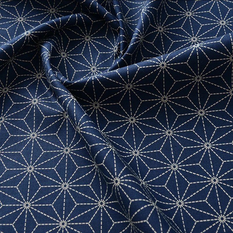 Blue Geometric Pattern Fabric