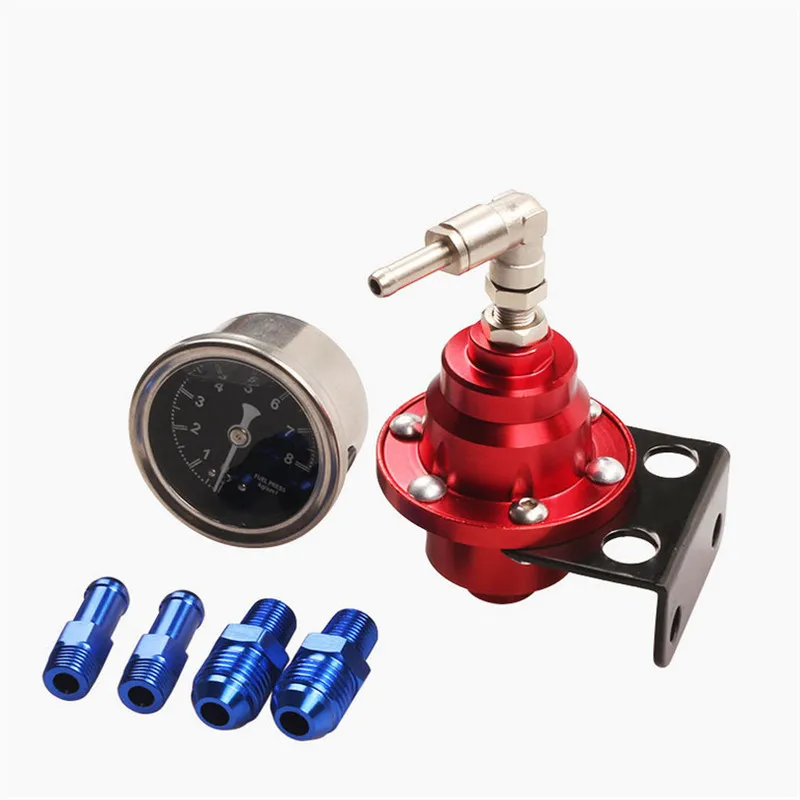 Black Blue Red Silver 0-140psi Universal Car Fuel Pressure Regulator ...