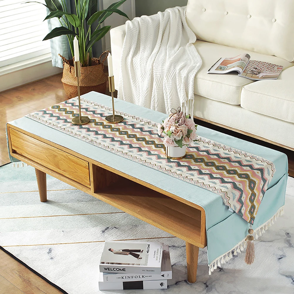 Nappe-de-table-basse-nordique-moderne-chemin-de-table-minimaliste-salon ...