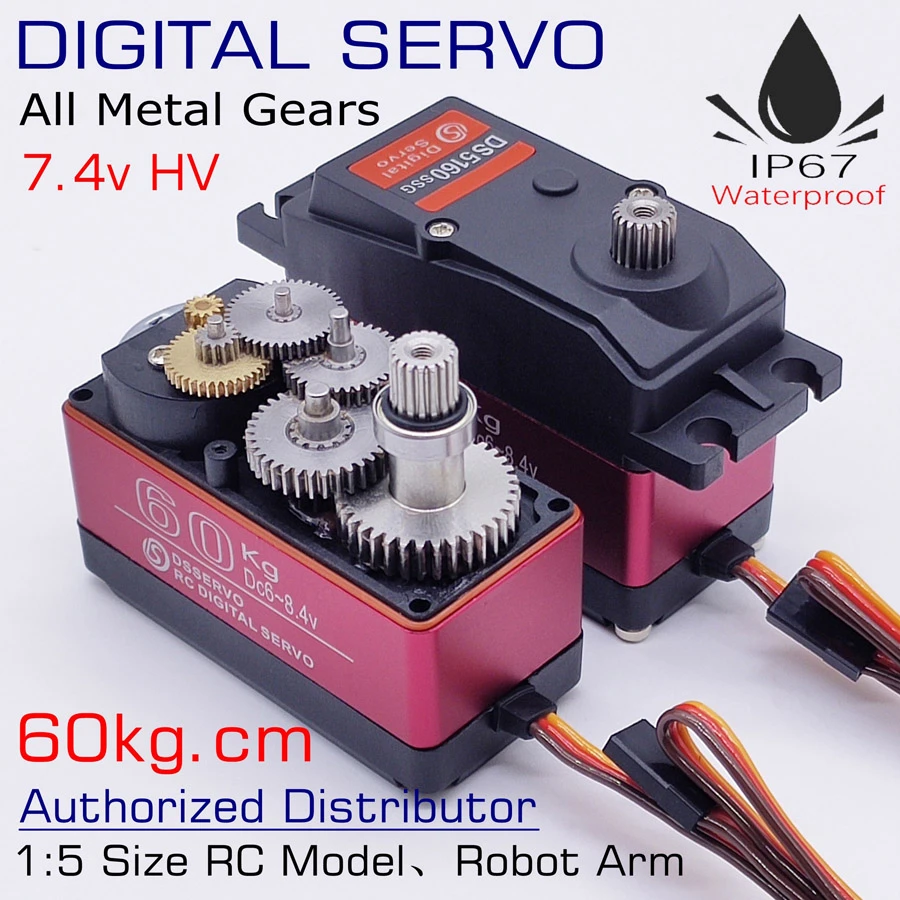 Ds5160 Ssg 60kg 8.4v High Voltage Waterproof Digital Servo For 1:5 Rc ...