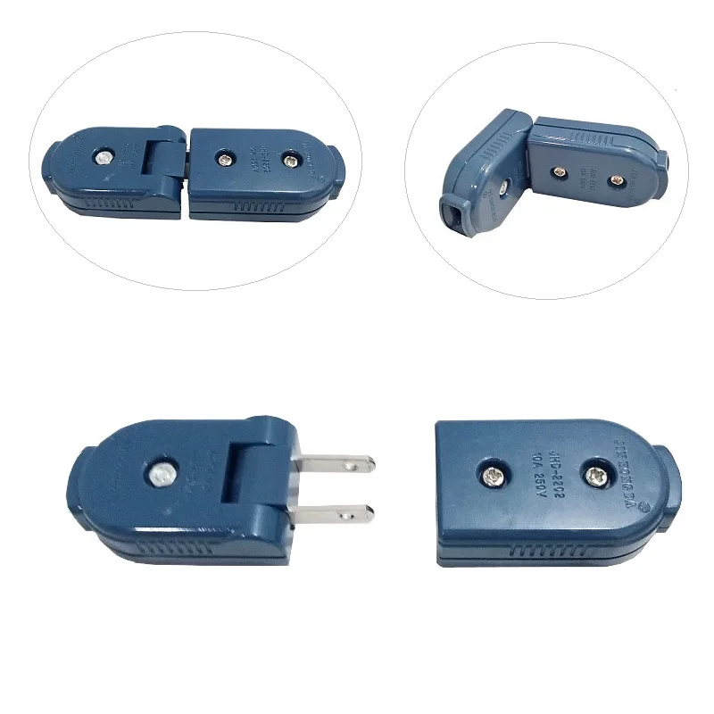 2 Pin US Plug Male Female Electric Plug Socket 10A 220V Detachable ...