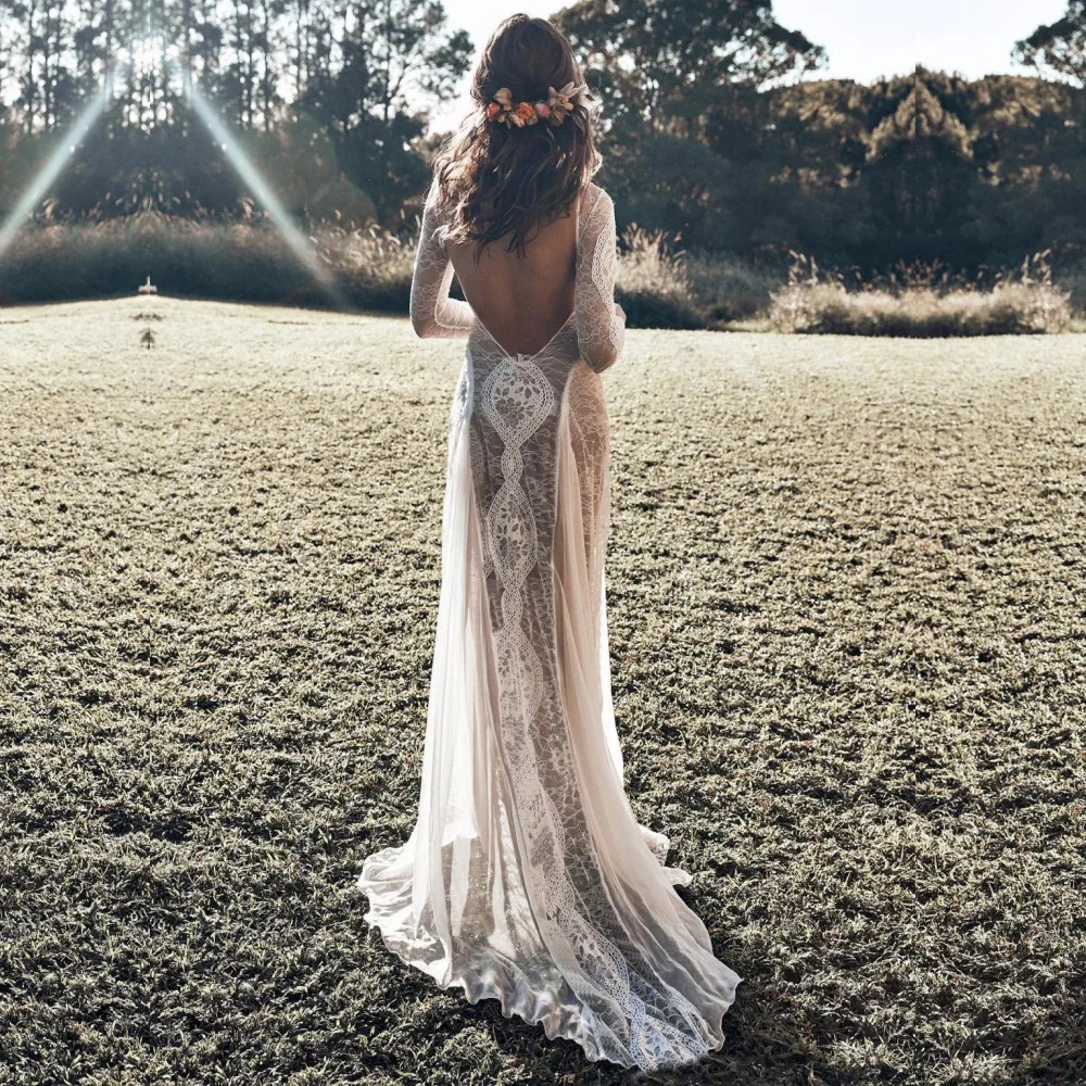 Vintage Open Back Wedding Dresses