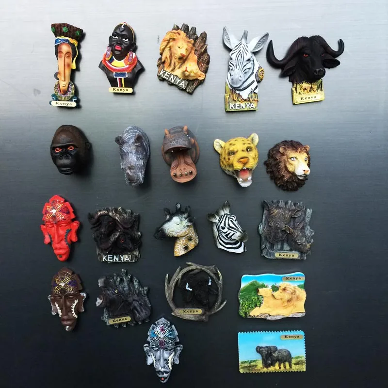 Kenya-Decorative-Magnets-Souvenirs-Lion-Zebra-Orangutan-Hippo-Leopard ...