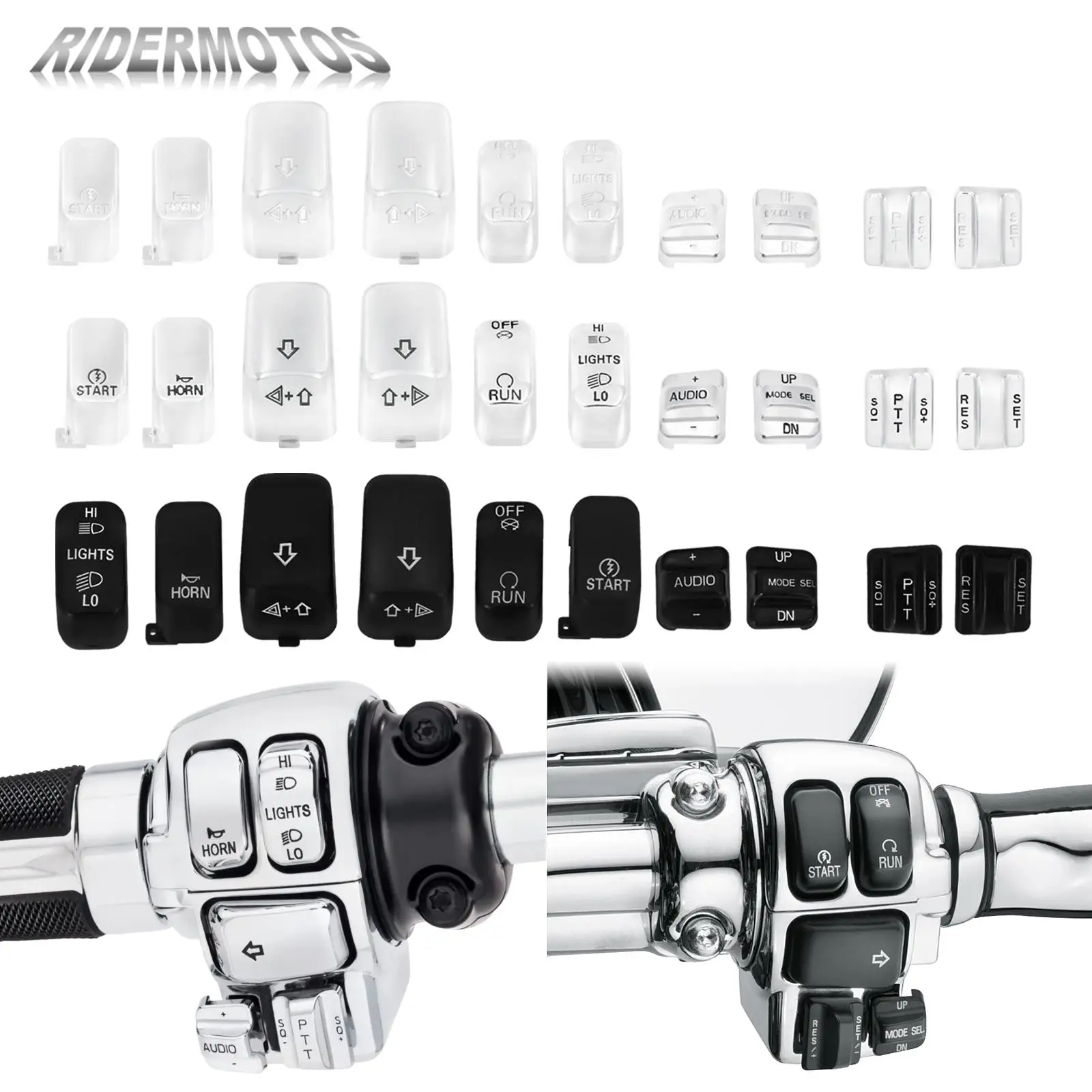 Motorcycle-Hand-Control-Switch-Housing-Buttons-Caps-For-Harley-Touring ...