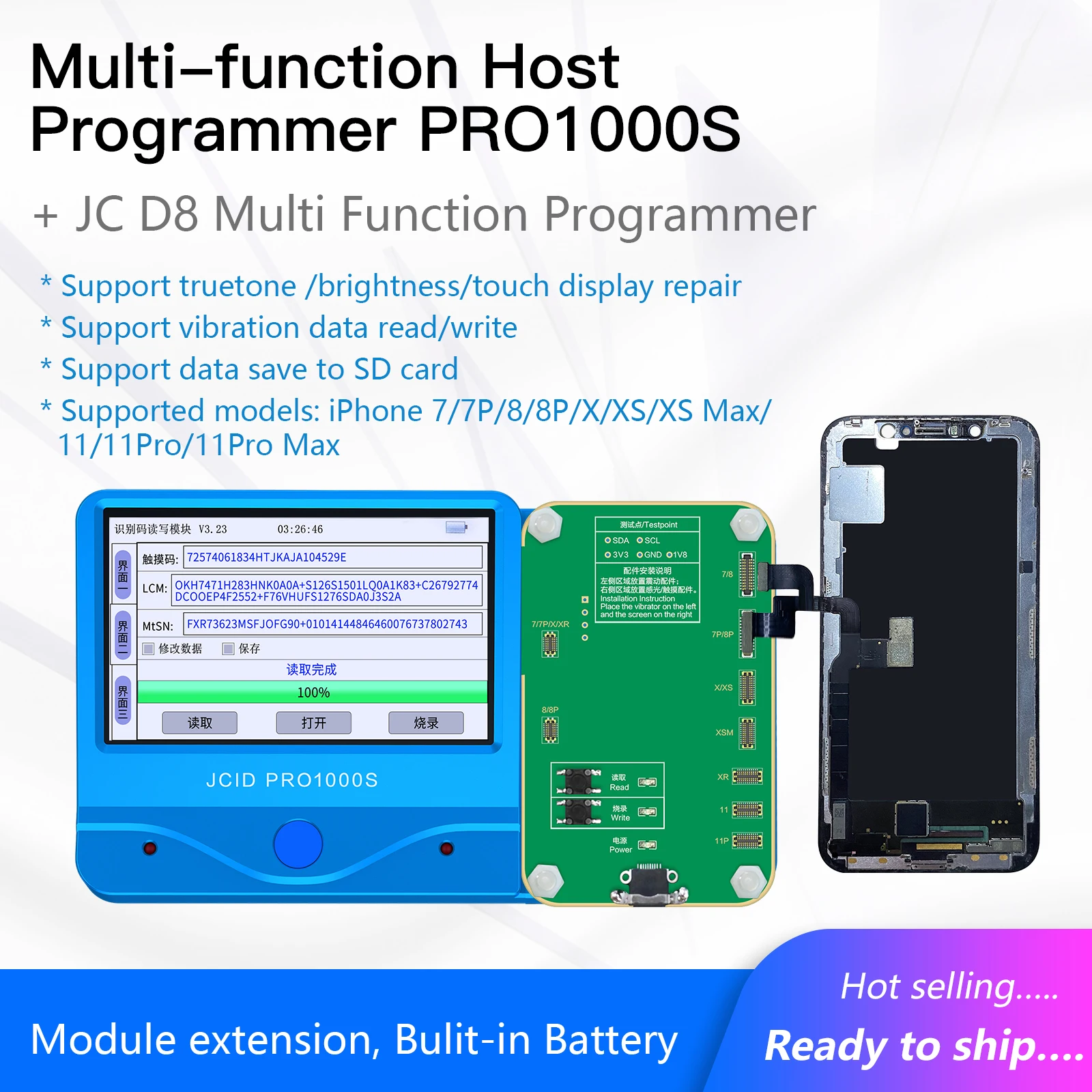 New Hot Selling Jc D8 Multi Function Programmer Iphone 7/7p/8/8p/x/xr ...