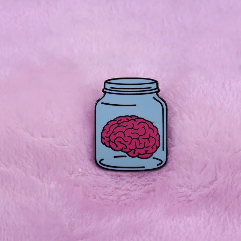 Anatomical-red-Brain-In-a-blue-bottle-enamel-Pinmedical-jewelry ...