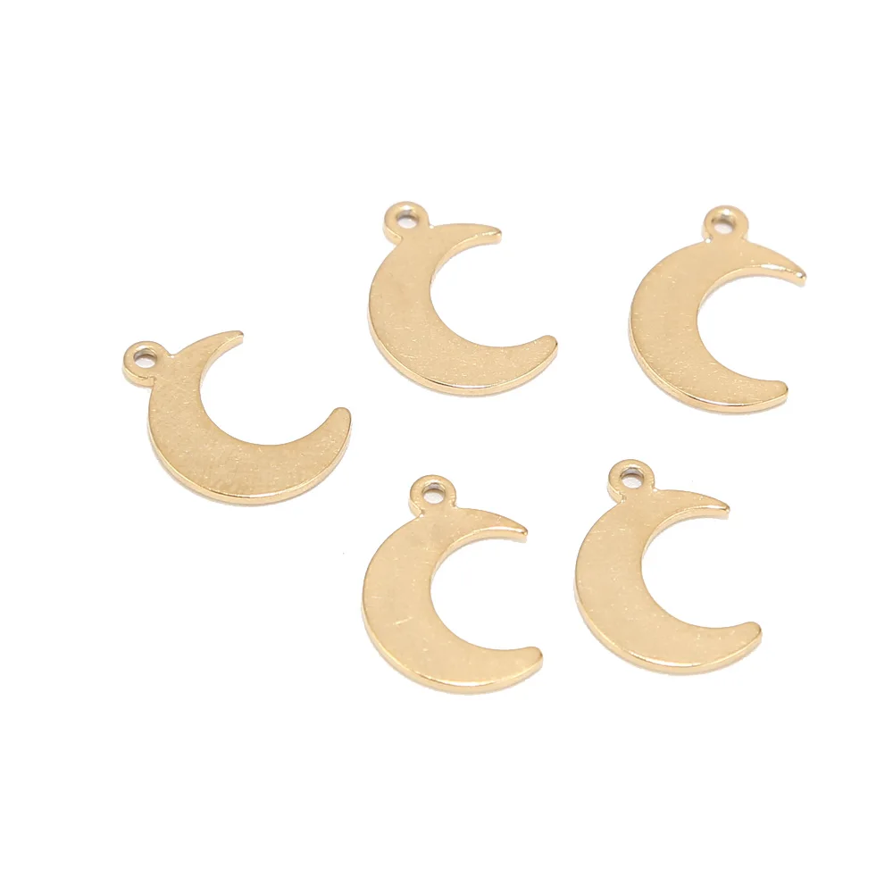 20PCS-lot-Charms-Moon-Charm-Findings-Stainless-Steel-Gold-Charm ...