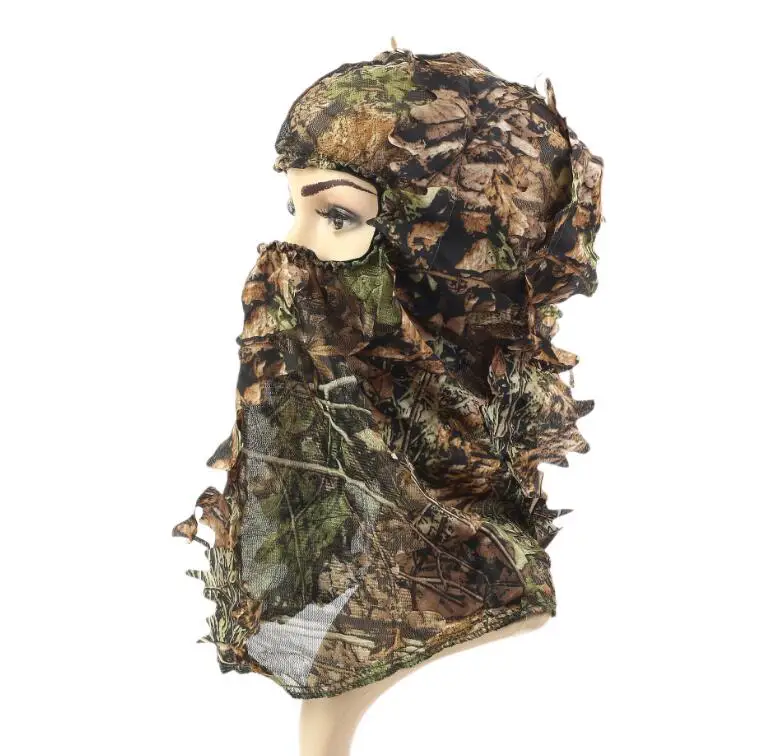 Ghillie Suit Ghillie Camouflage Leafy Hat 3D Full Face Mask Headwear ...