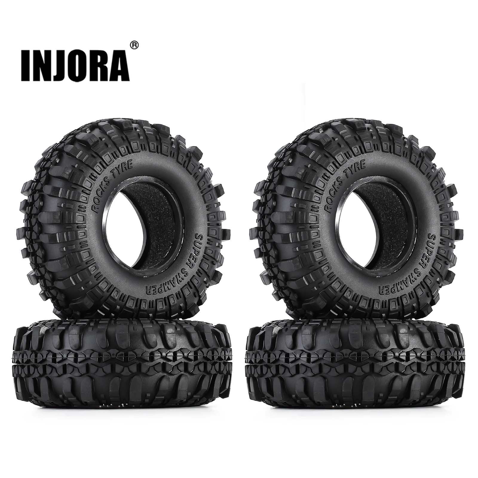 4pcs 1.9" Rubber Tyre / Wheel Tires For 1:10 Rc Rock Crawler Axial ...