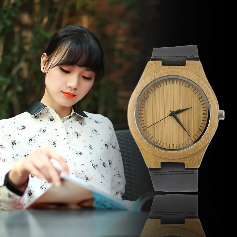 Уникальные винтажные деревянные кварцевые часы с циферблатом часы для мужчин и женщин наручные