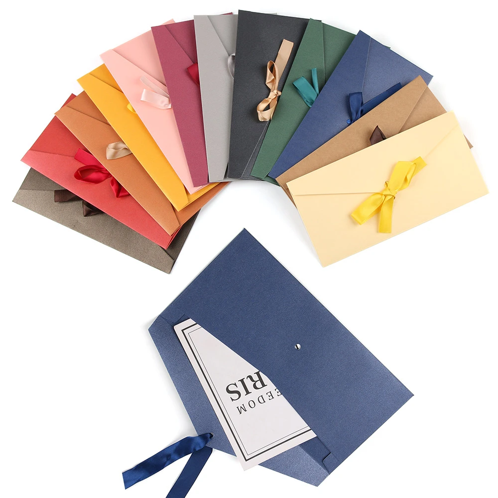 Beautiful Classic Retro Multicolor tie Pearl paper envelopes on Kraft ...
