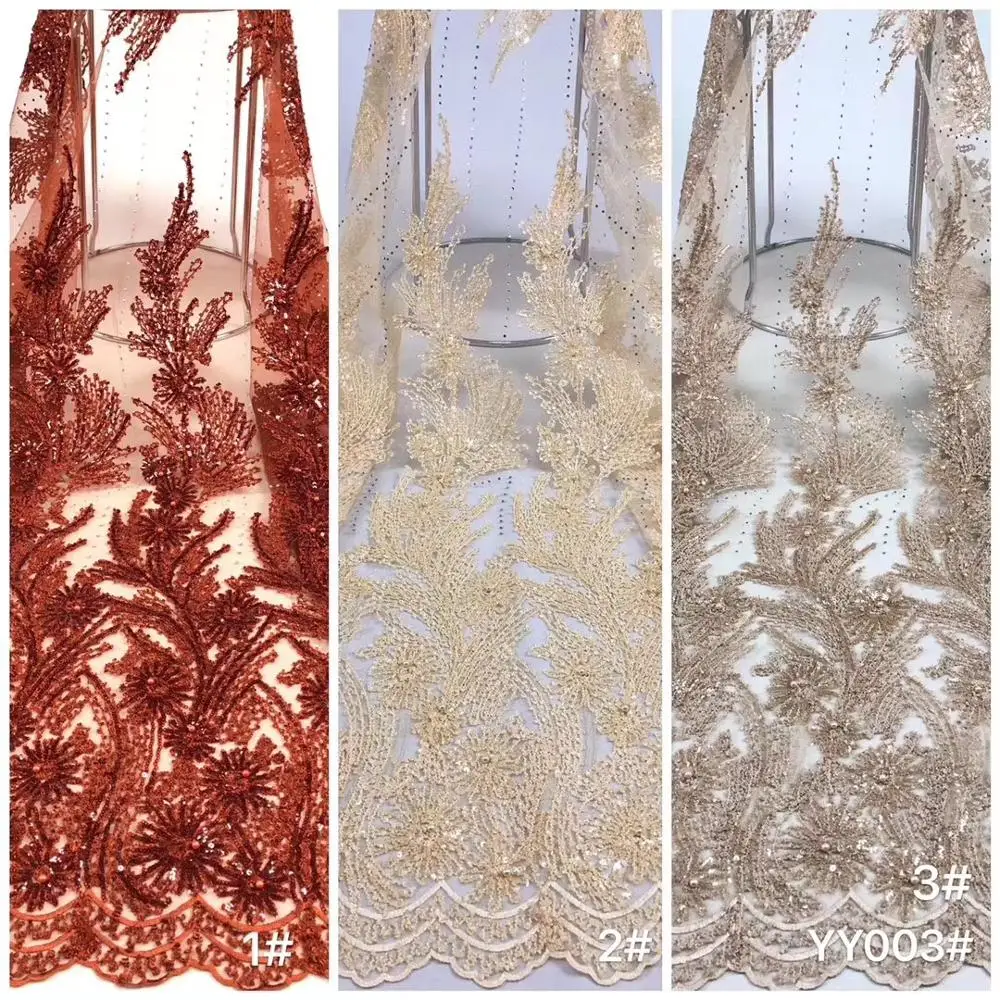 New Sequins gent french lace bridal embroidered tulle lace fabric ...