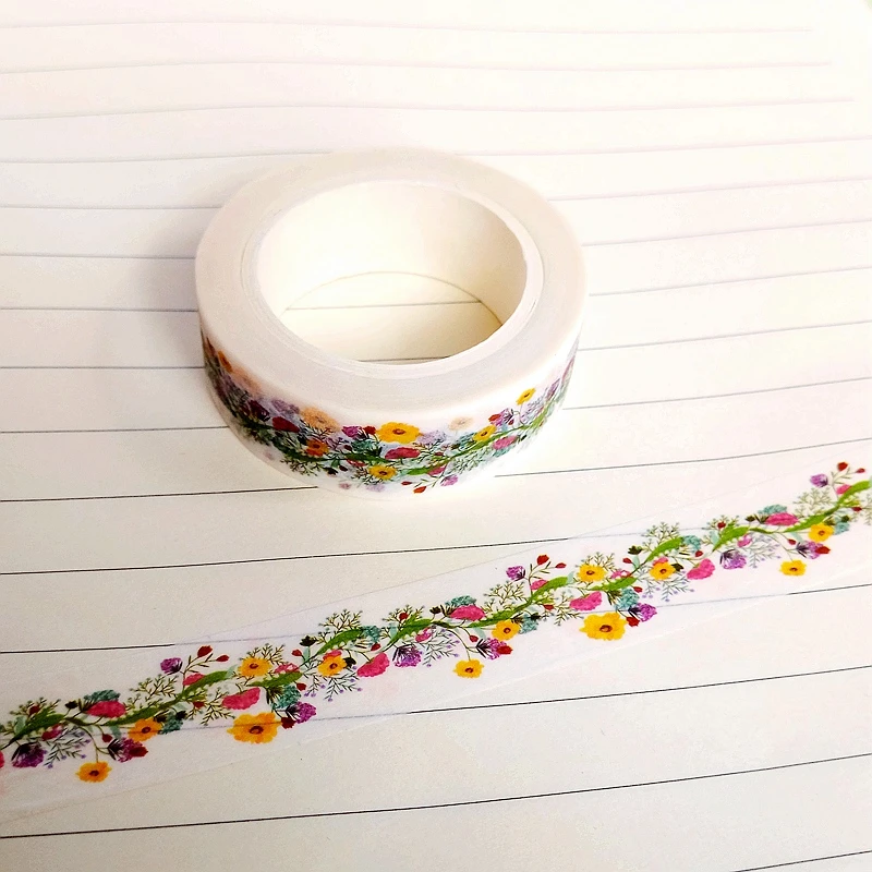 1x Diy Japanese Paper Natural Flower Washi Tape Paper Masking Tapes ...