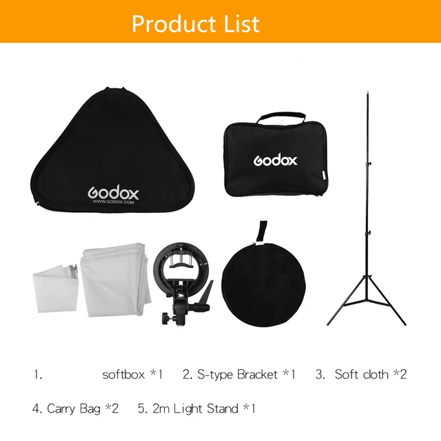 Godox S Type Bracket Godox S-Type Bracket With 60x60cm Softbox - Bowens ...