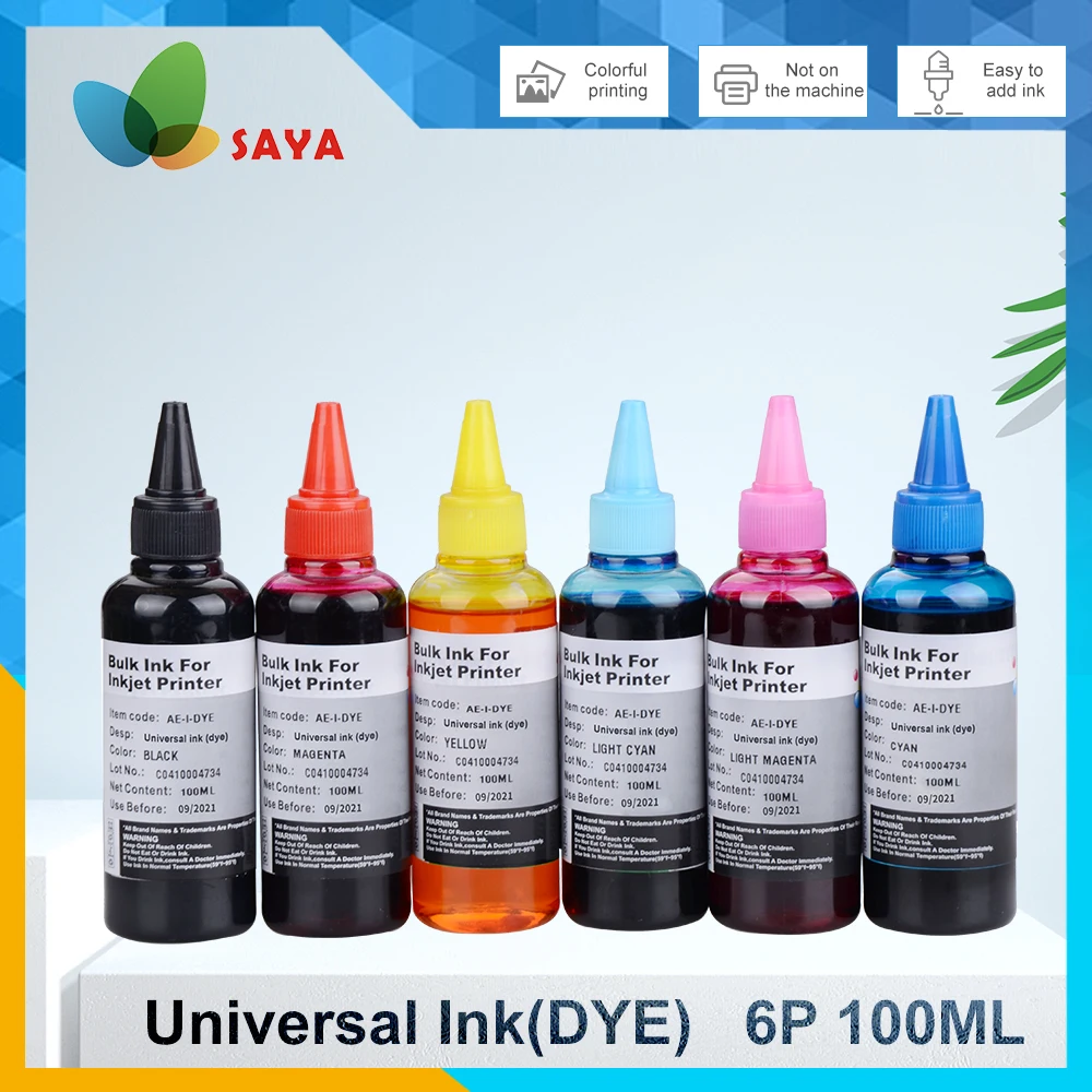 100mlx6 Bottle Universal Refill Ink Kit For Epson Canon Hp Brother ...