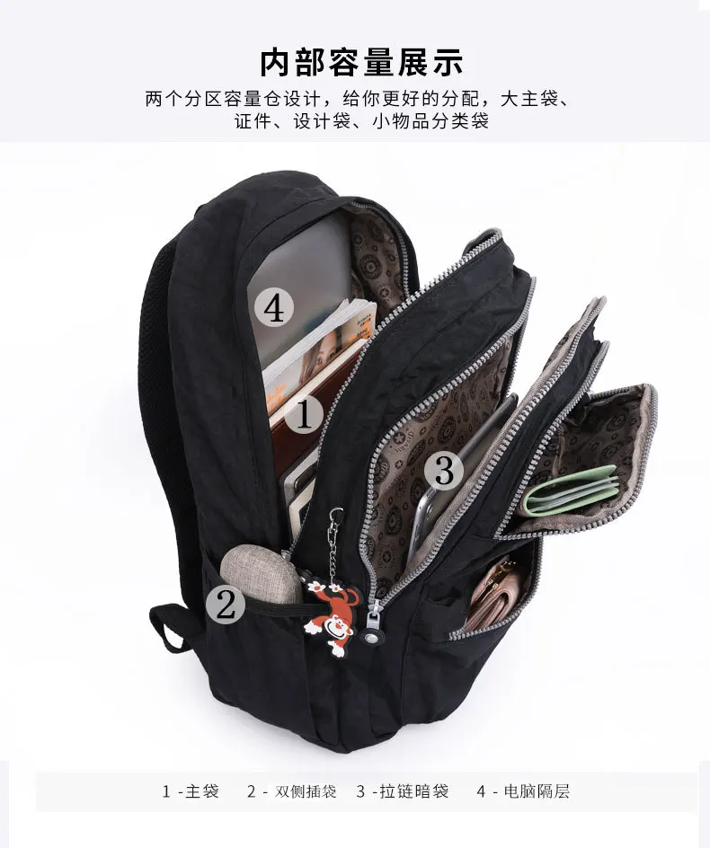 TEGAOTE 2021 Women Backpack for Teenage Girls Kipled Nylon Backpacks ...