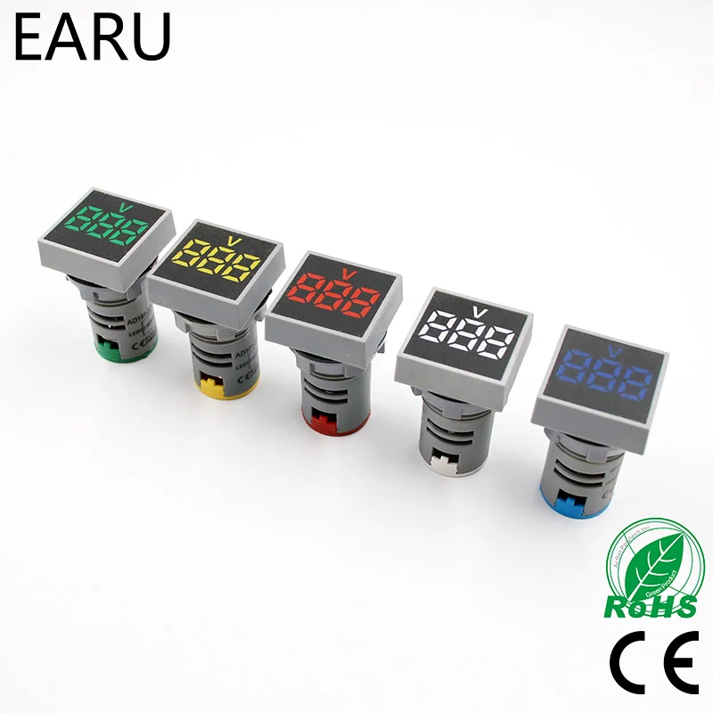 22MM-AC-60-500V-0-100A-Voltmeter-Voltage-Meter-Indicator-Pilot-Light ...