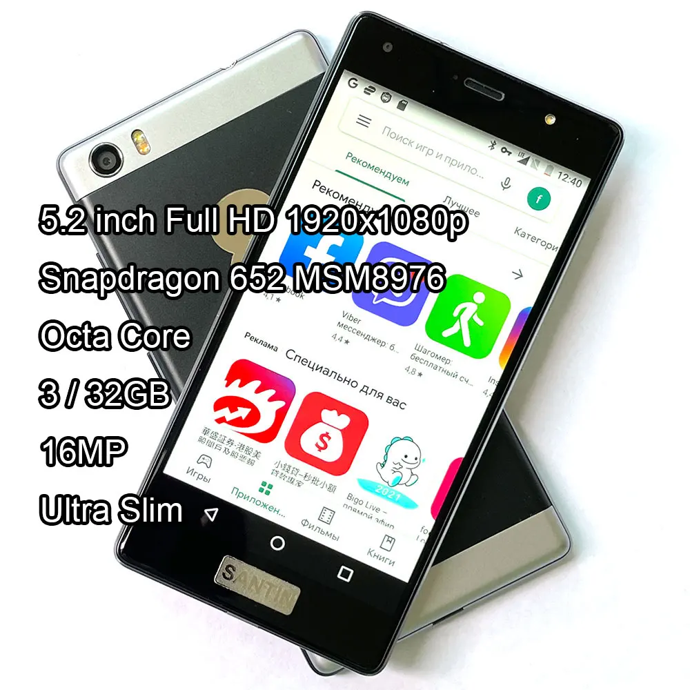 Smarphone snapdragon 652 16mp, 5.2 polegadas, full hd, ultra fino, octa core, otg, 3gb ram, 32gb ...
