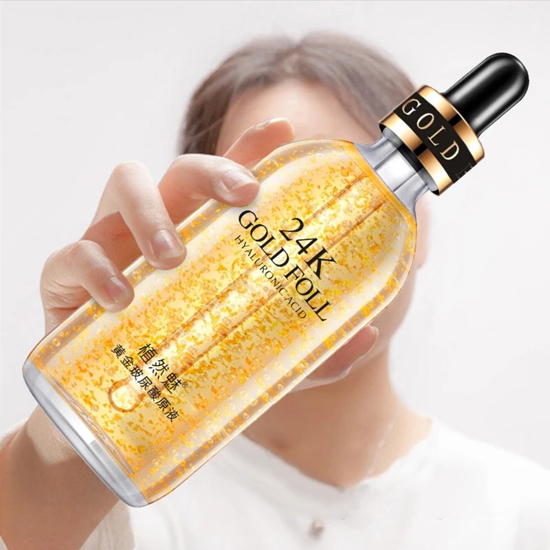100ML 24K Gold Tense Moisture Essence Pure Hyaluronic Acid Serum Anti ...