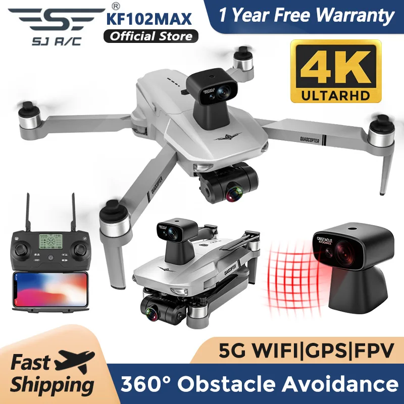 KF102 MAX FPV Drone 4K Professional GPS HD Camera 2-Axis Gimbal Anti ...