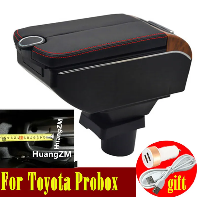For Toyota Probox armrest box Double doors open 7USB Centre Console ...