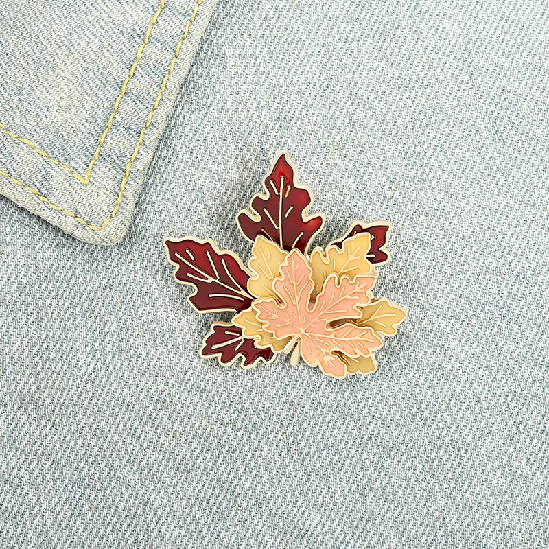 Fall-Custom-Maple-Leaf-Enamel-Pins-Multi-layer-Brooches-Bag-Lapel-Pin-Cartoon-Plant-Specimen ...