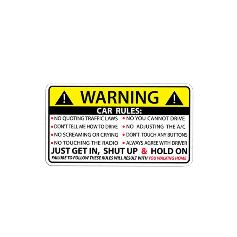 1-PCS-Safety-Warning-Rules-Sticker-Vinyl-Decal-Decoration-for ...
