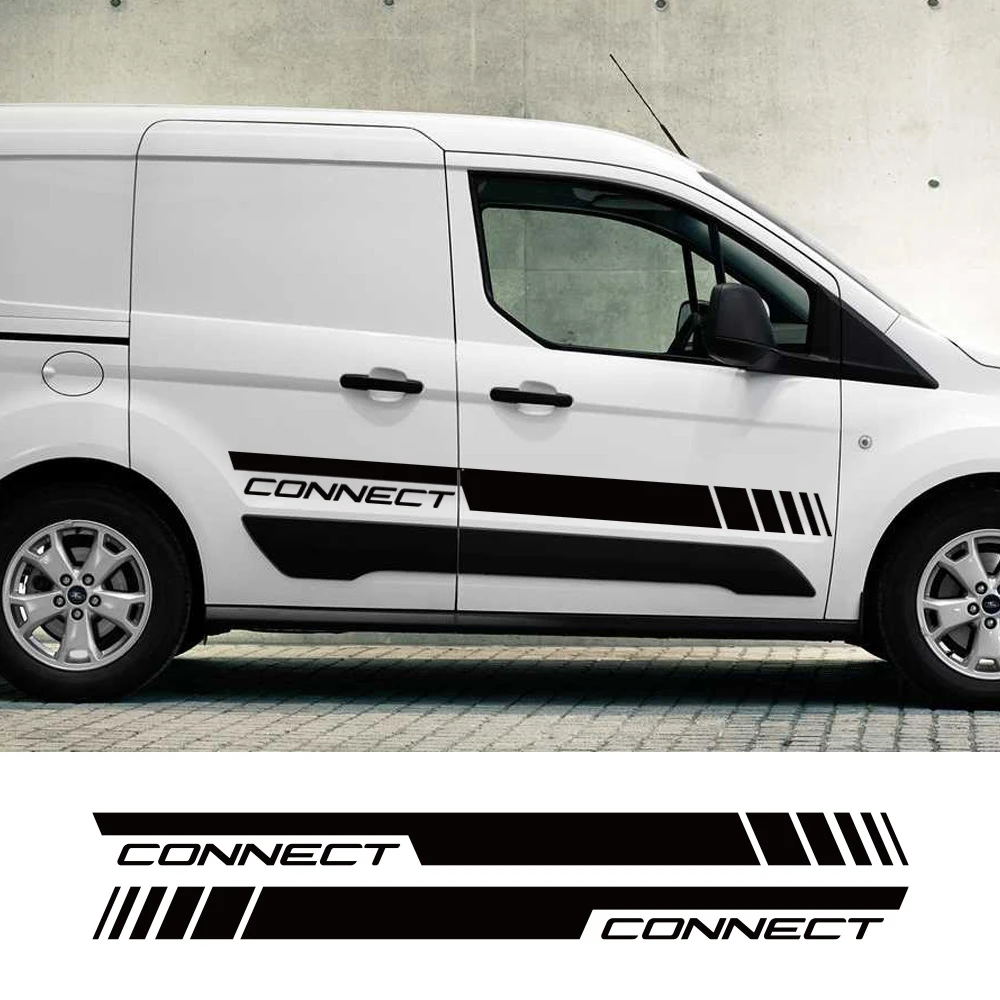 2pcs Car Door Side Stickers Vinyl Decals For Ford Transit Connect ...