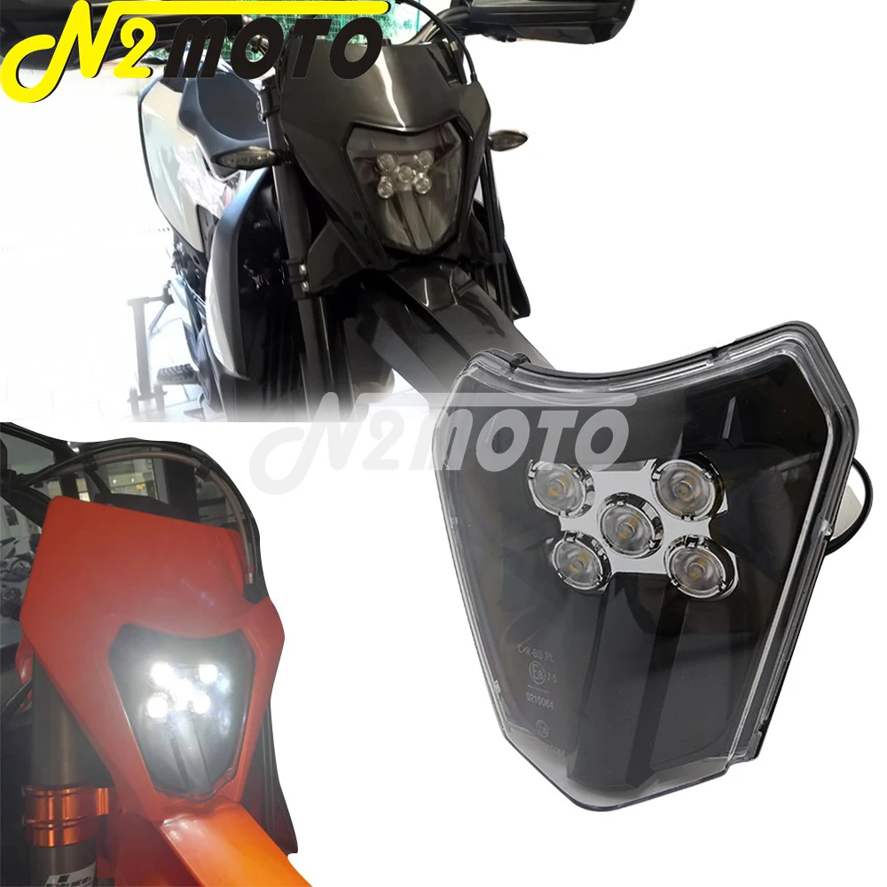 Faro delantero E8 Emark, luz LED para motos de doble propósito y sin ...