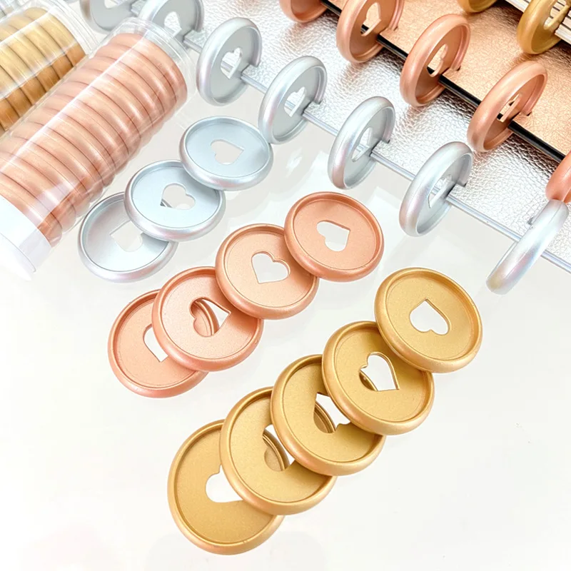 Mushroom Hole Binding Ring 24mm 28mm 32mm Heart-shaped Rose Gold Silver ...