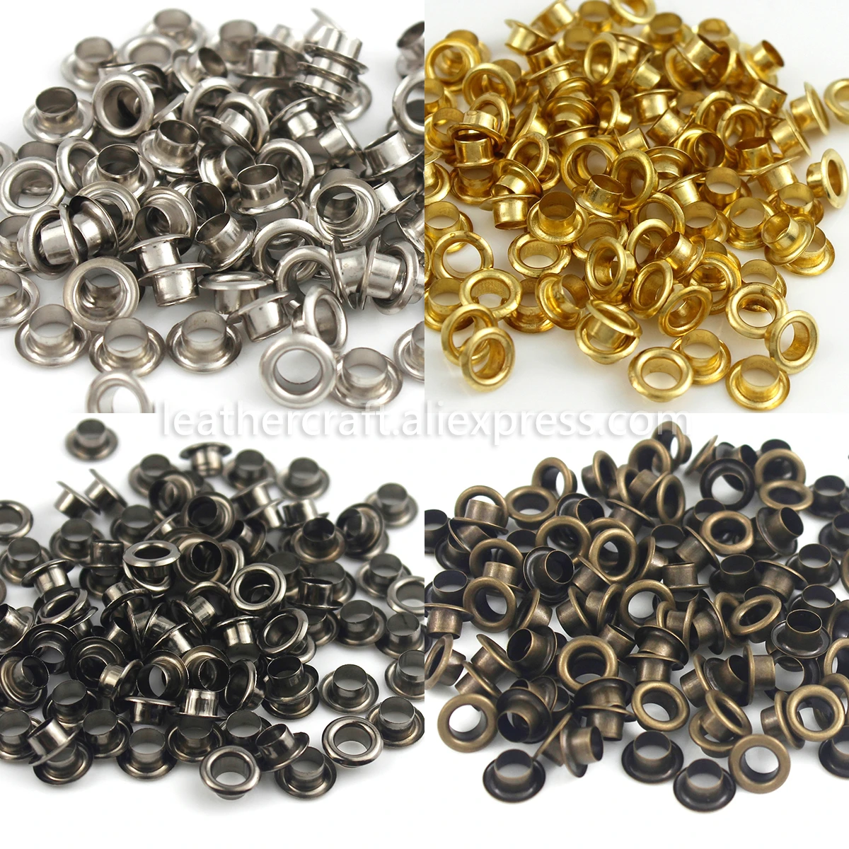 100sets 4mm Brass Eyelet With Washer Leather Craft Repair Grommet Round ...