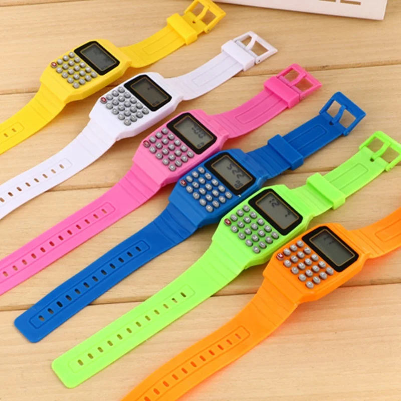 Waterproof Electronic Colorful Silicone Calculator Watch Boy Or Girl ...