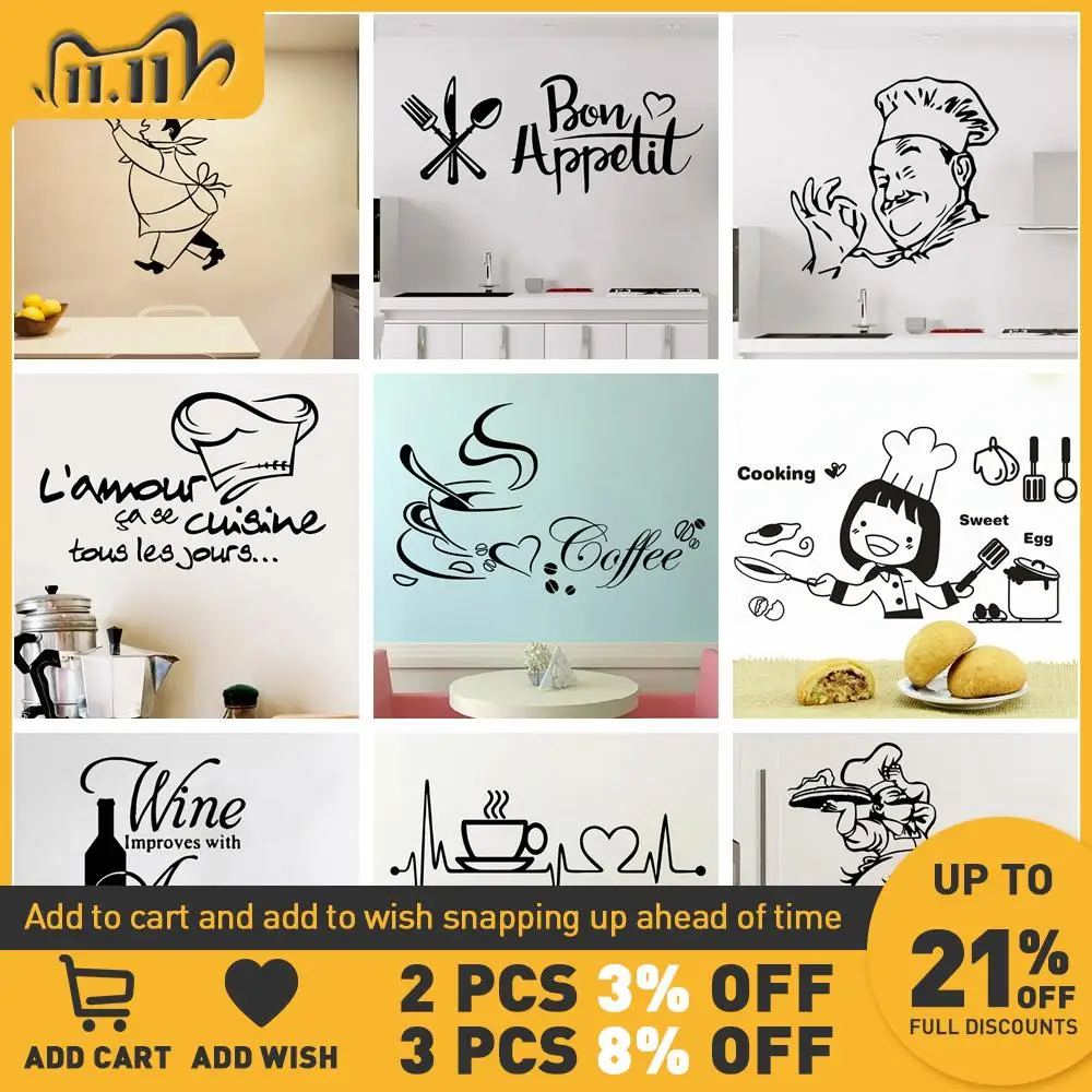 Kitchen Vinyl Wall Sticker For Home Decor Dining Room Decoration ...