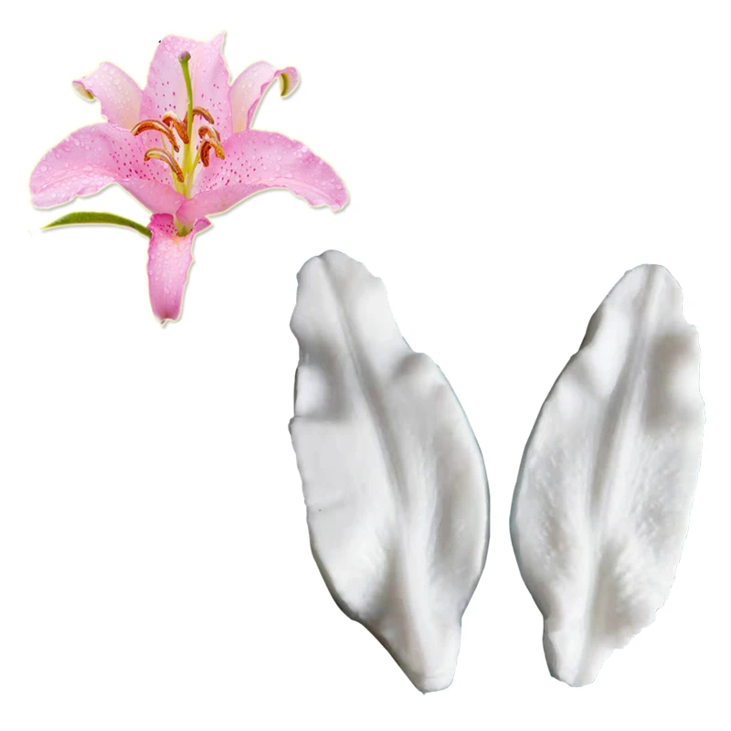 Sophronia Lily Flower Veiner Silicone Mold Polymer Clay Candy Chocolate ...