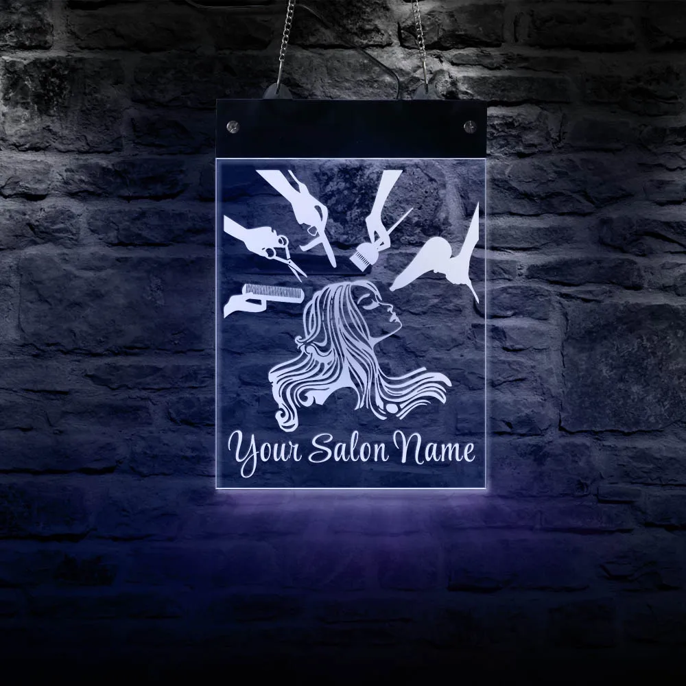 Hair Stylist Hairdresser Custom LED Acrylic Display Sign Barber Shop ...
