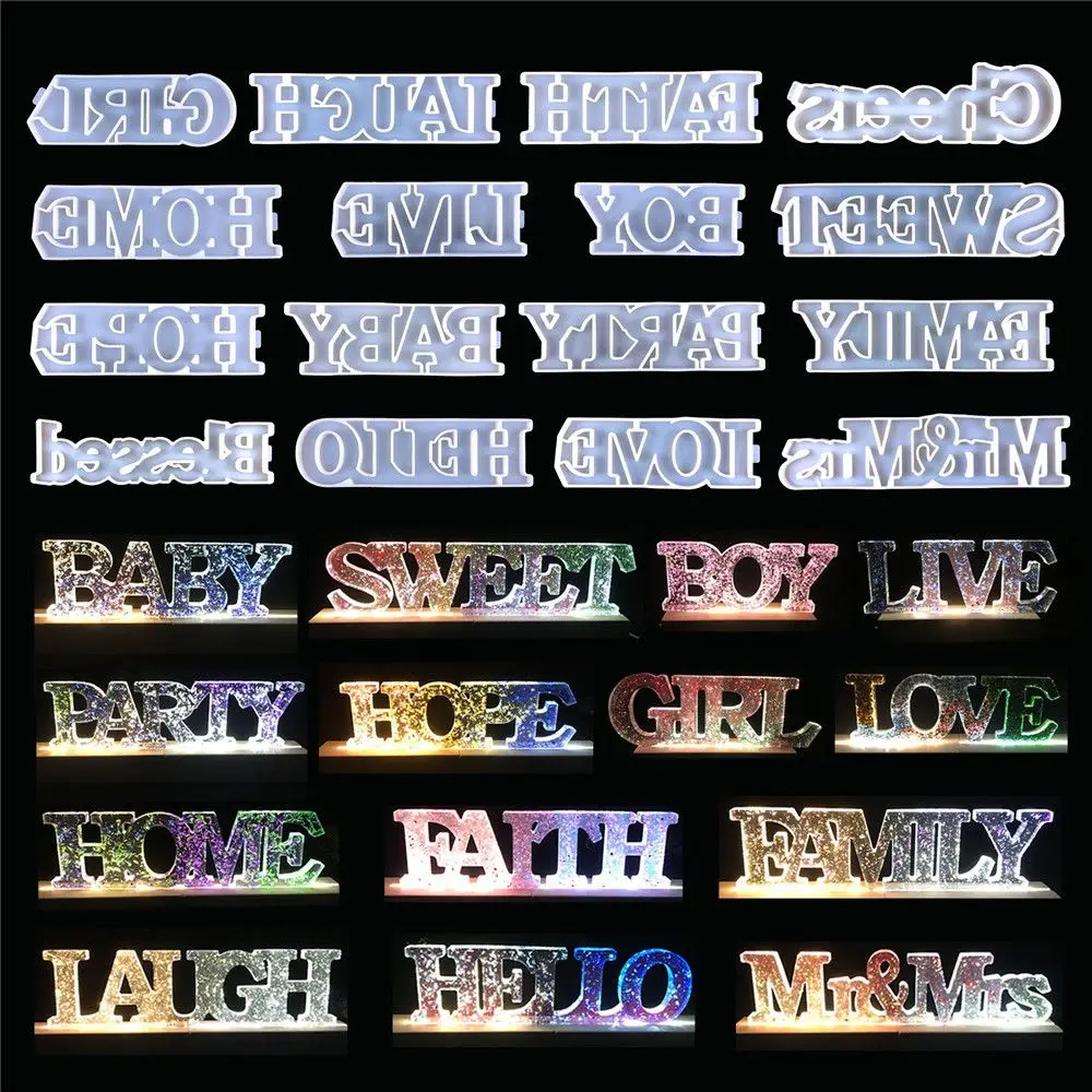 Silicone Mold Mr Mrs Epoxy | Mr Mrs Silicone Resin Mold | Love Letters ...