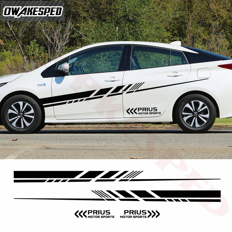 Car Styling Door Side Skirt Sticker For Toyota Prius C TRD JDM Auto ...