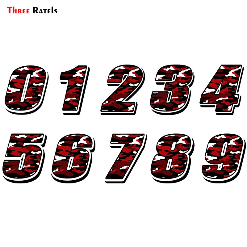 Three Ratels FTC-871# Car Styling Racing Number Camouflage Sticker ...