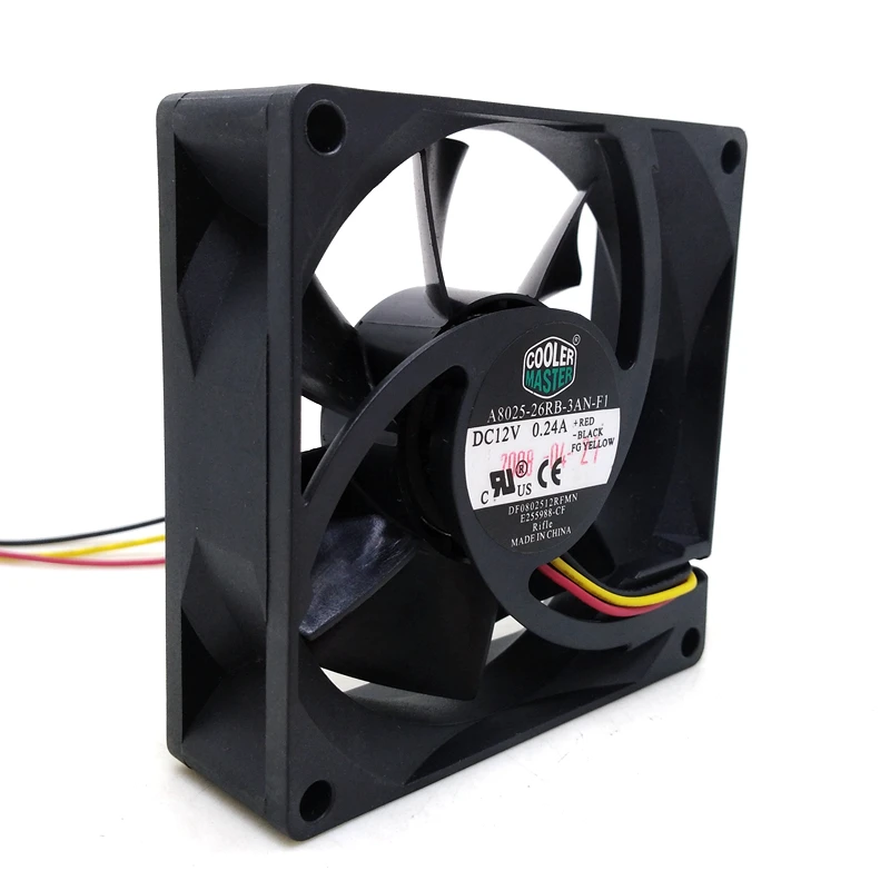 80mm Fan 8025 A8025-26rb-3an-f1 Df0802512rfmn 12v 0.24a 3 Wires 3 Pins ...