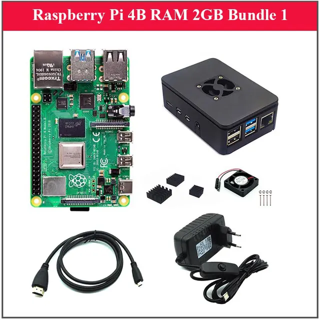 Original Raspberry Pi 4 8GB 2GB 4GB 1GB RAM with ABS Case Power Supply ...